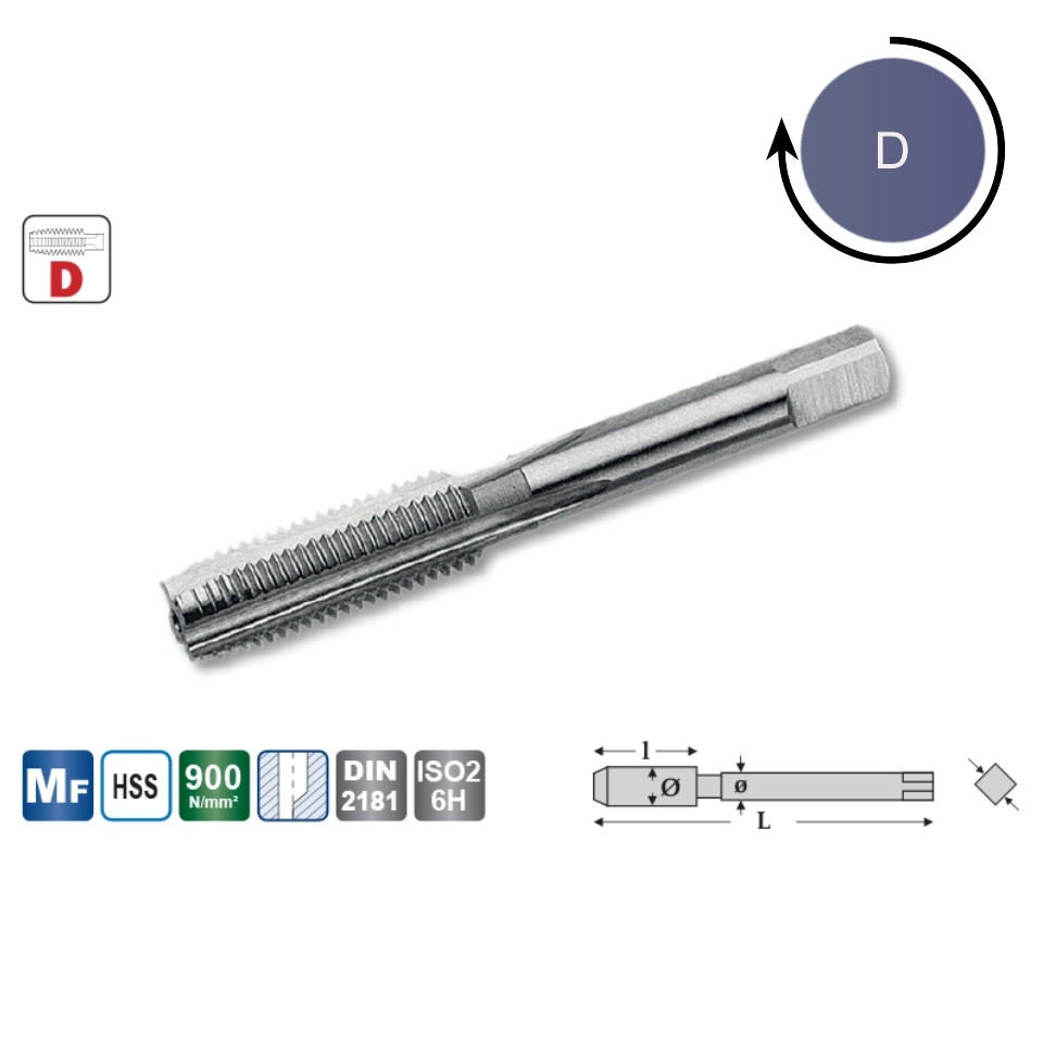 Tarod universal scurt HSS-G filet metric fin ISO DIN 13, DIN 2181