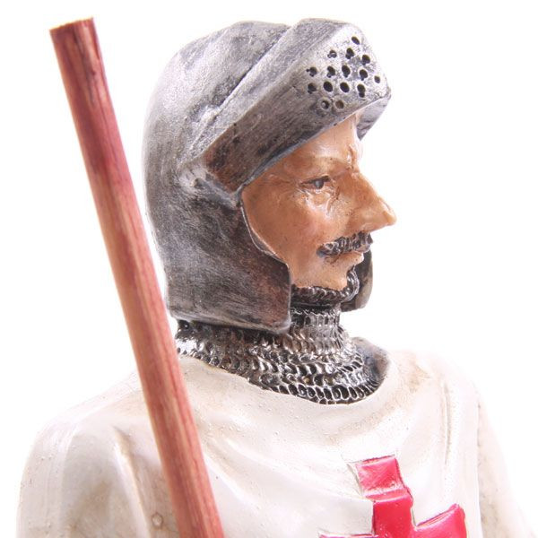 Statuetă cavaler medieval Cruciat Gata de Lupta 20 cm