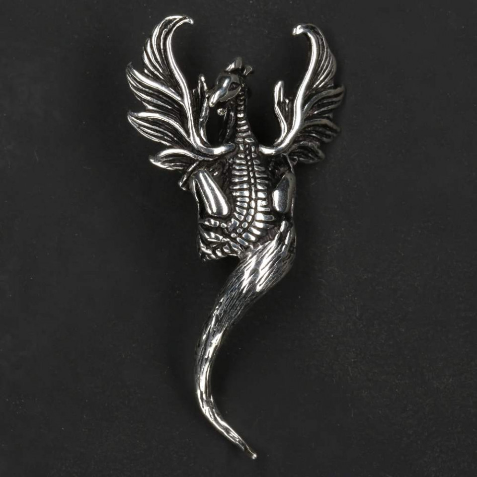 Pandantiv argint Pasarea Phoenix 5 cm