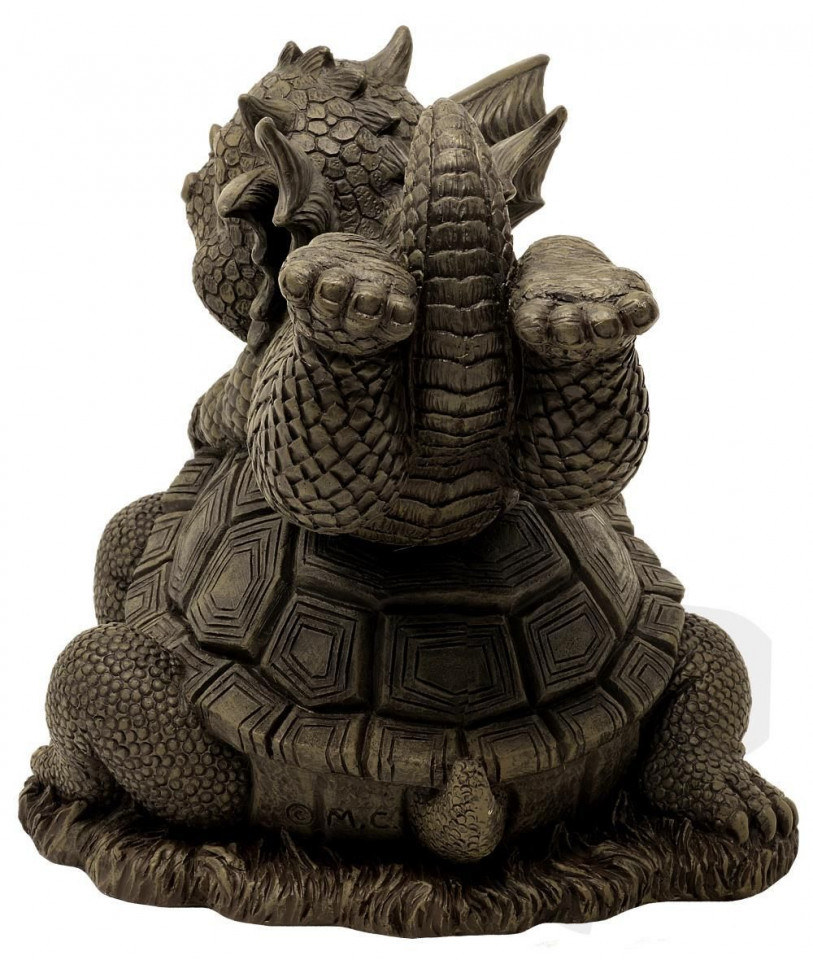 Statueta pentru gradina Dragonel si broscuta Țestoasa 20cm