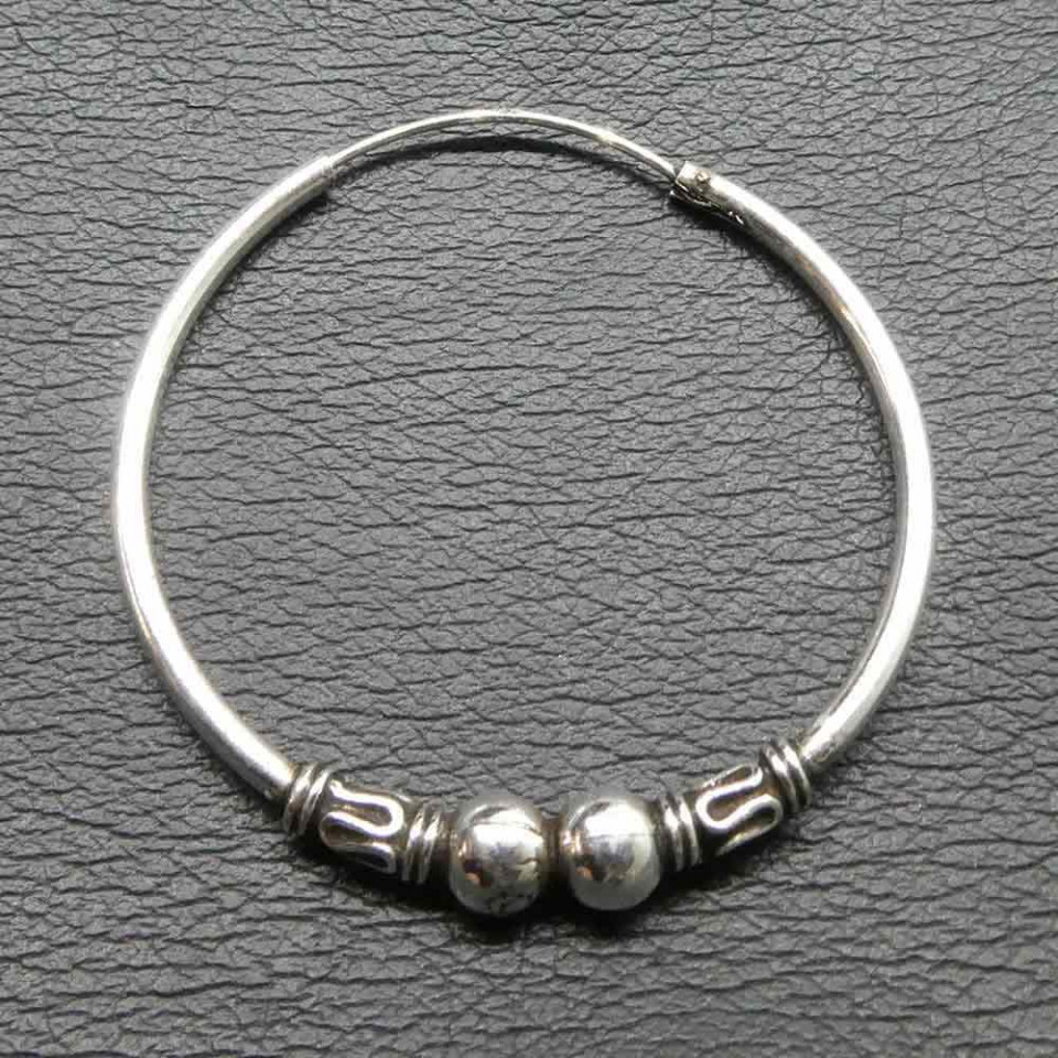 Cercel rotund din argint Creole tribale 40mm