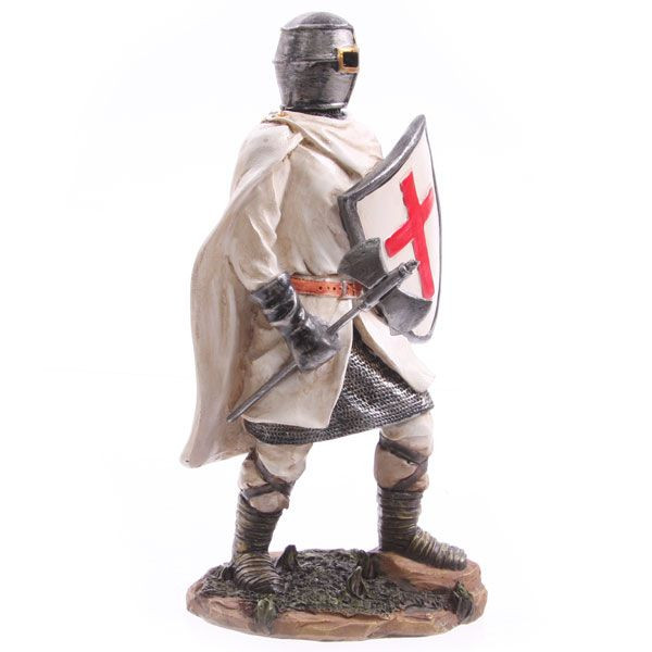 Statuetă cavaler medieval Cruciat Gata de Lupta 20 cm