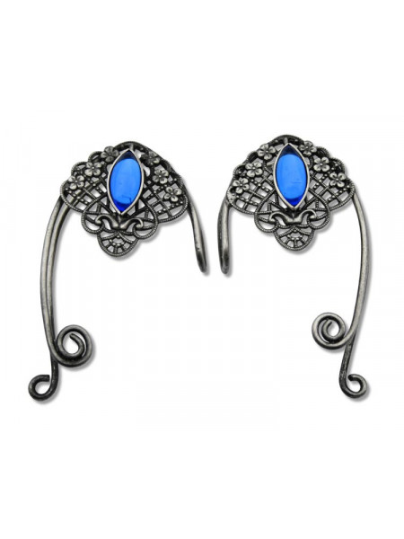 Cercel pe ureche cu piatra albastra Elf