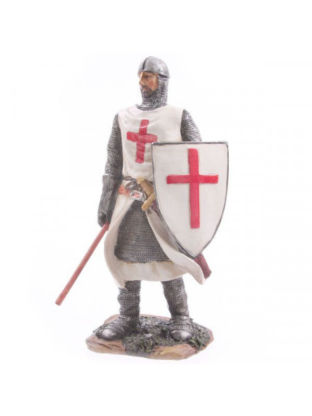 Statuetă cavaler medieval Cruciat Gata de Lupta 20 cm