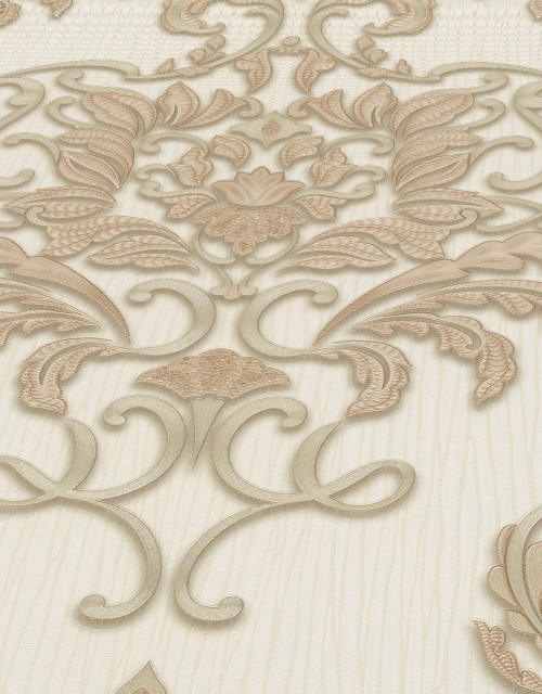 Tapet clasic, baroc, crem, bej, dormitor