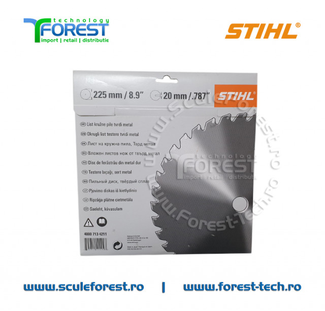 Disc motocoasa Stihl, arbusti 225mm 36dinti, metal dur