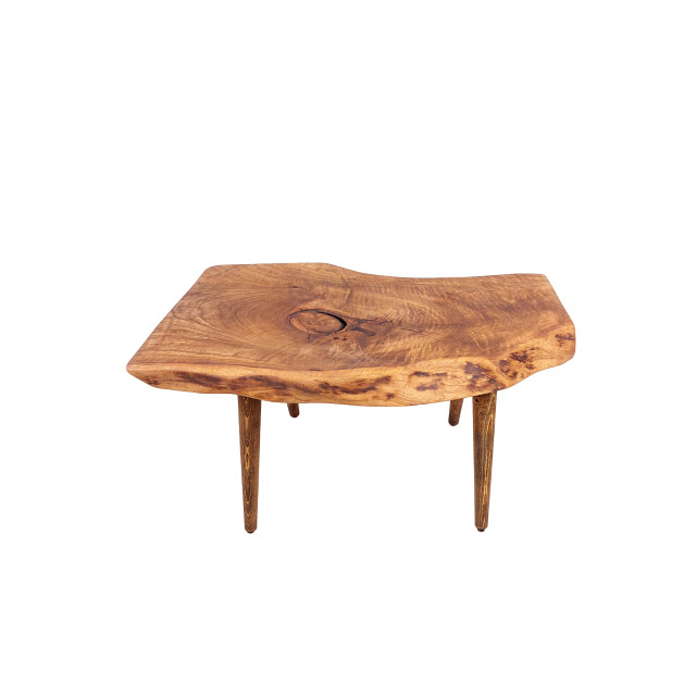 Masuta cafea lemn masiv din NUC, cu picioare lemn, model 820131