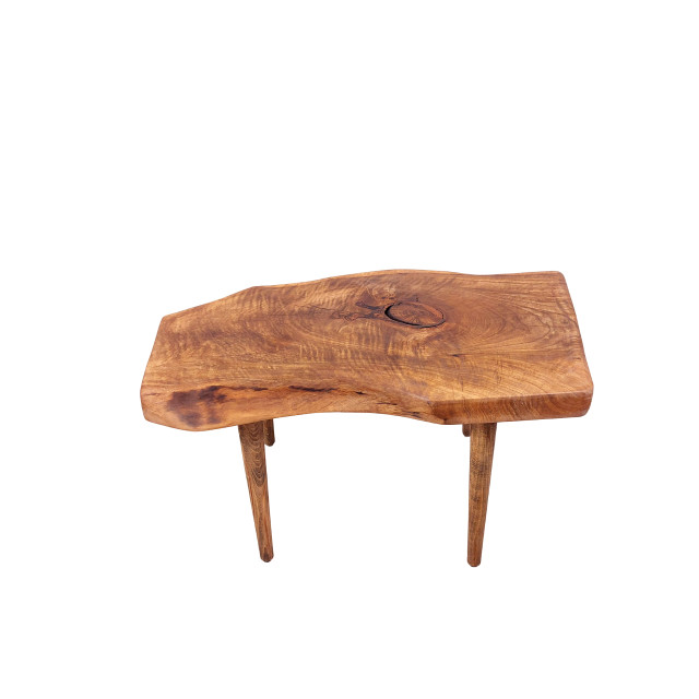 Masuta cafea lemn masiv din NUC, cu picioare lemn, model 820131