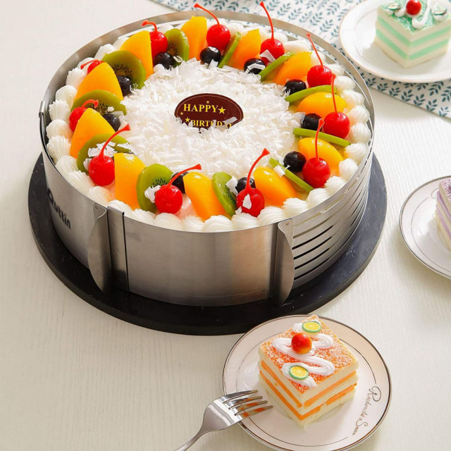 Forma inox extensibila pentru feliat blat tort pe orizontala, 24-30 cm