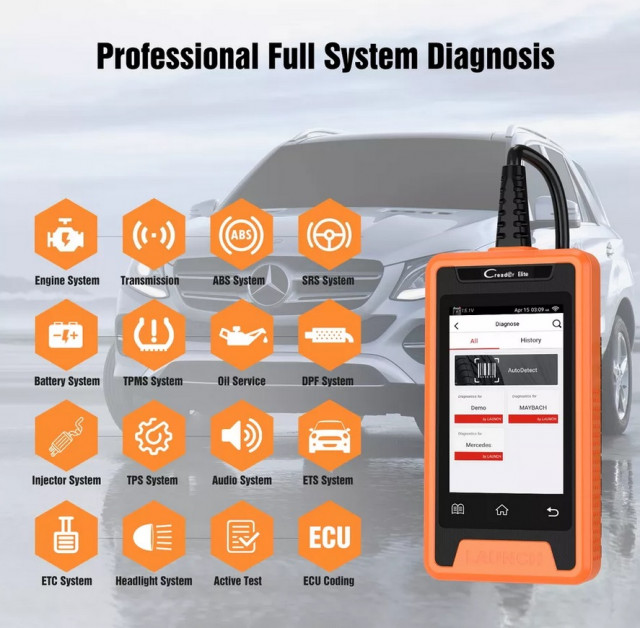 Tester auto profesional MERCEDES, Aparat Original Launch X431 Creader ...
