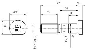 Prezon roata M18x1.5x72 MAN