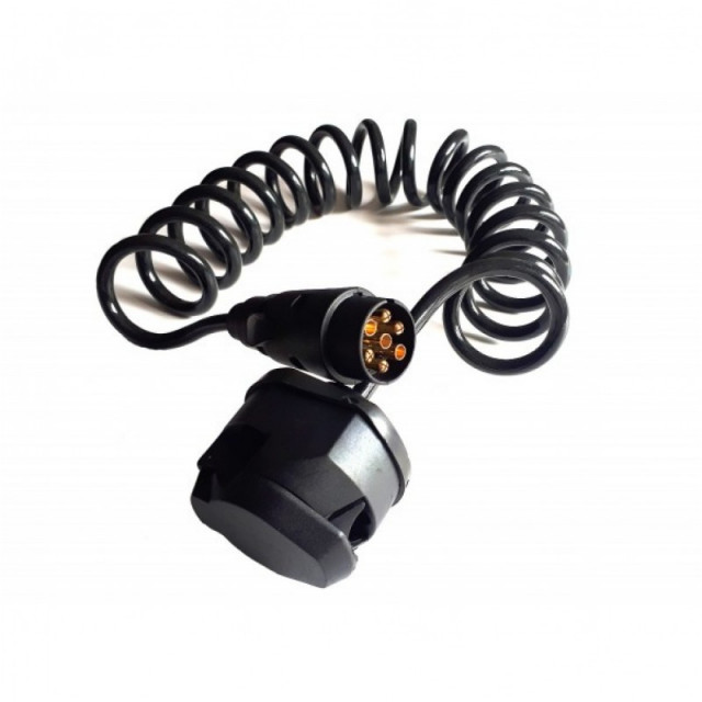 Cablu spiralat cu priza din plastic, 12V- 4m