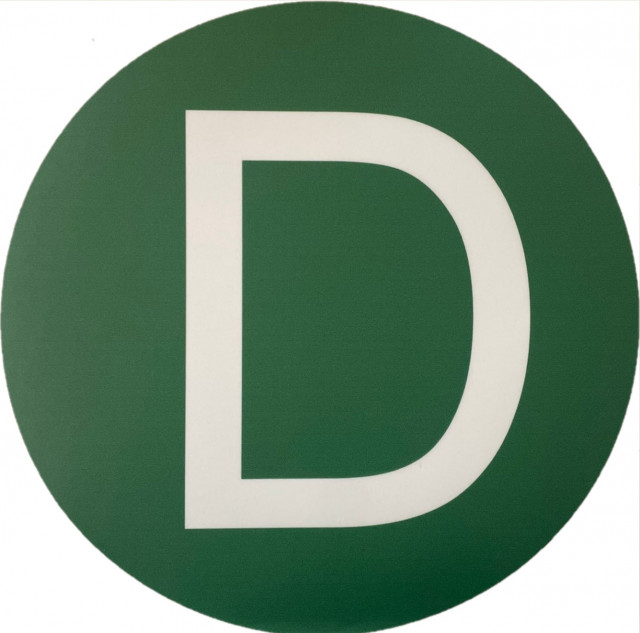 Autocolant camion litera D - Deseuri - 220mm