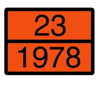 Placa ADR aluminiu - Propan GPL