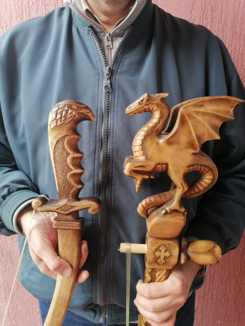 Gusle PROFESIONALNE - Motivi: Zmaj, 4 Ocila i Solunac sa Orlom