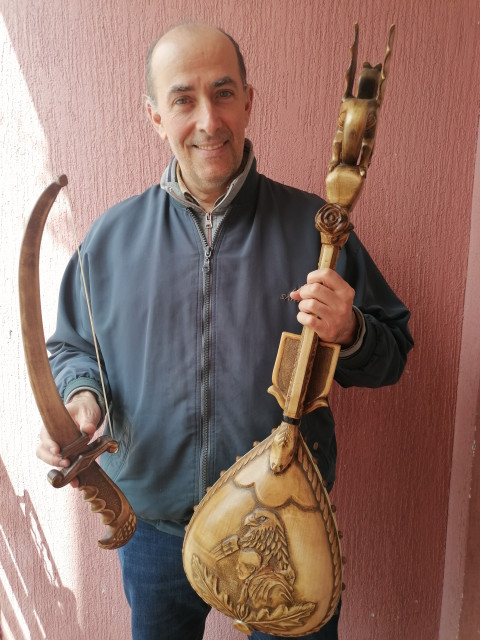 Gusle PROFESIONALNE - Motivi: Zmaj, 4 Ocila i Solunac sa Orlom