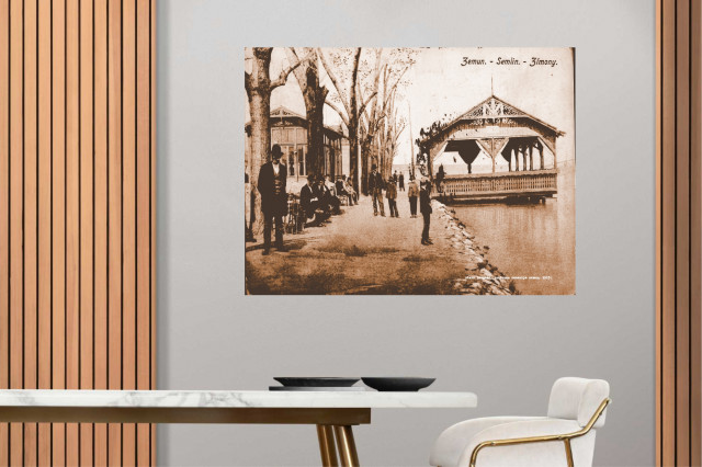 Stari Beograd, restoran venecija Zemun 1913., uramljena slika 30x40cm i ...