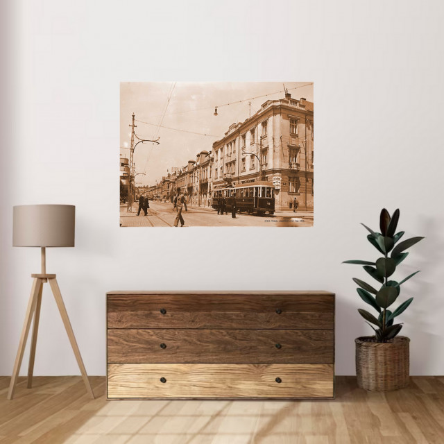 Stari Beograd, zemun jugoslovenski trg 1936., dimenzije slike: 30x40cm ...