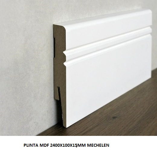 Plinta MDF Alb 100/15 Mechelen Mat 2400mm