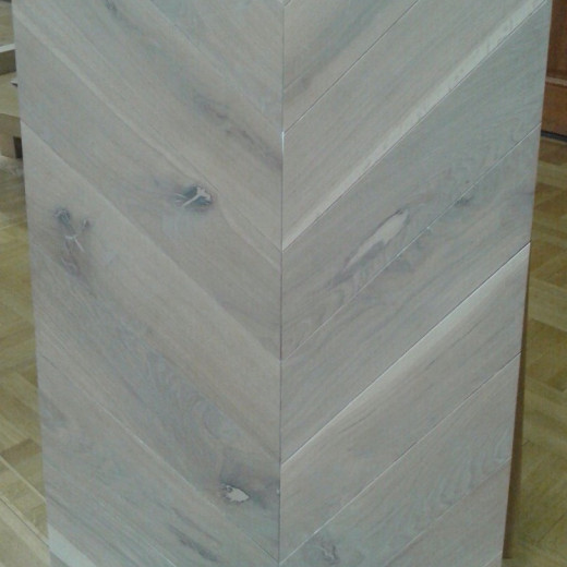 Parchet Chevron 125/19.7mm White & Grey Oil