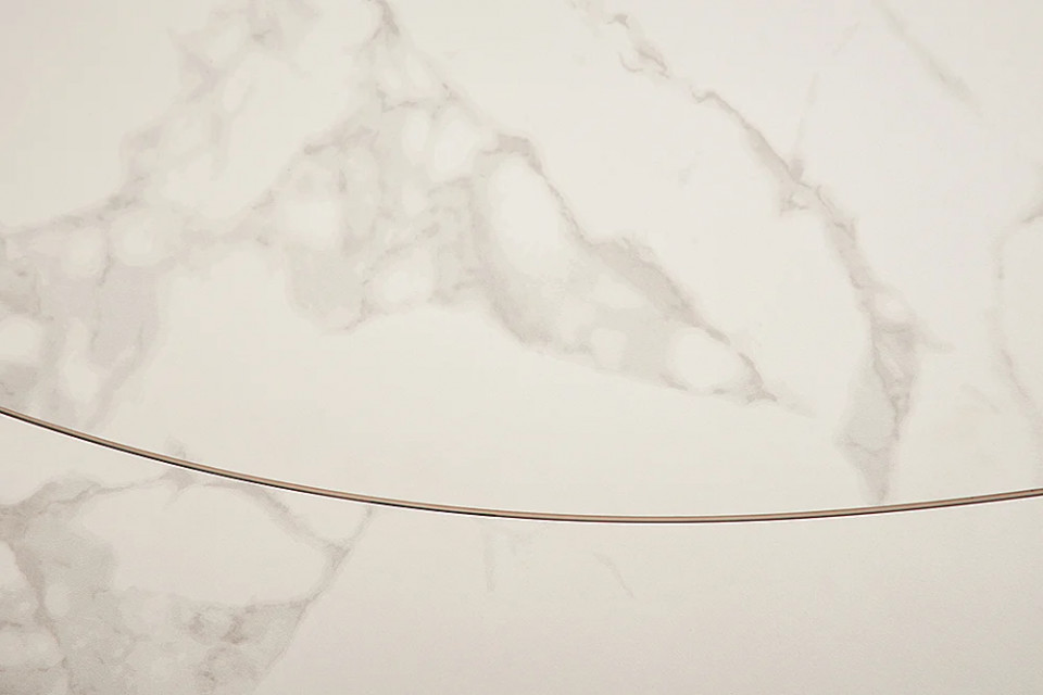 Keramiek eettafel uitschuifbaar 130-190cm wit marmer