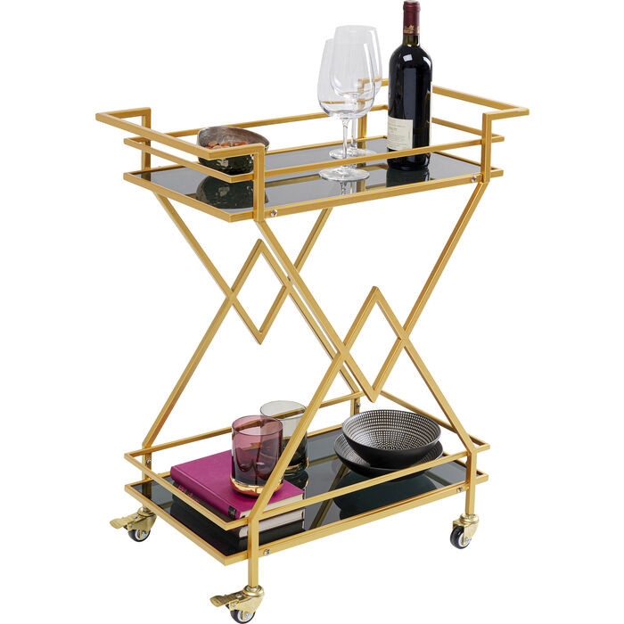 Kare Design Bar Trolley Piramides Glas Gehard veiligheidsglas Gekleurd