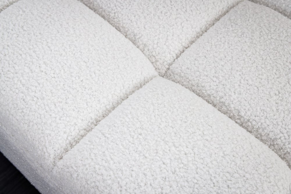 Design Teddy witte stof 3-zitsbank 220 cm zitting pocketvering met ...