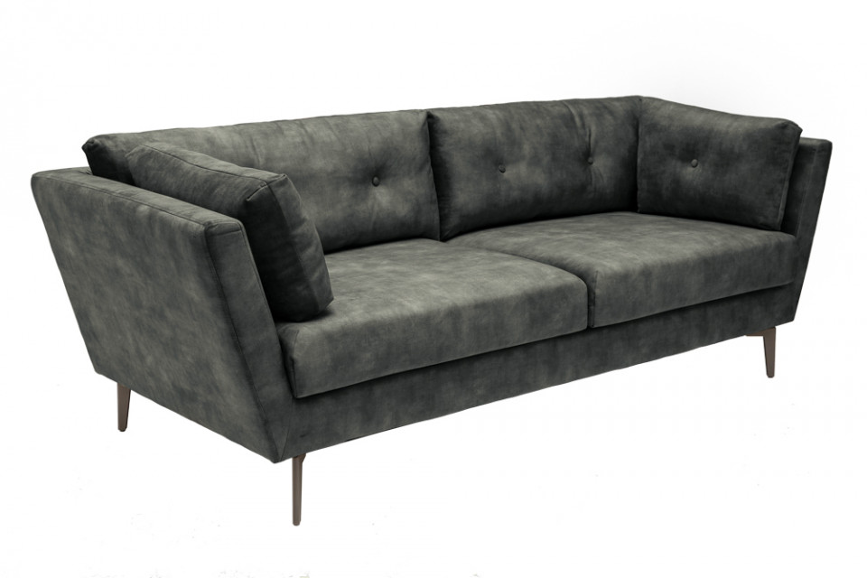 Elegante 3-zits bank MARVELOUS 220 cm donkergroen fluweel 3-zits bank ...