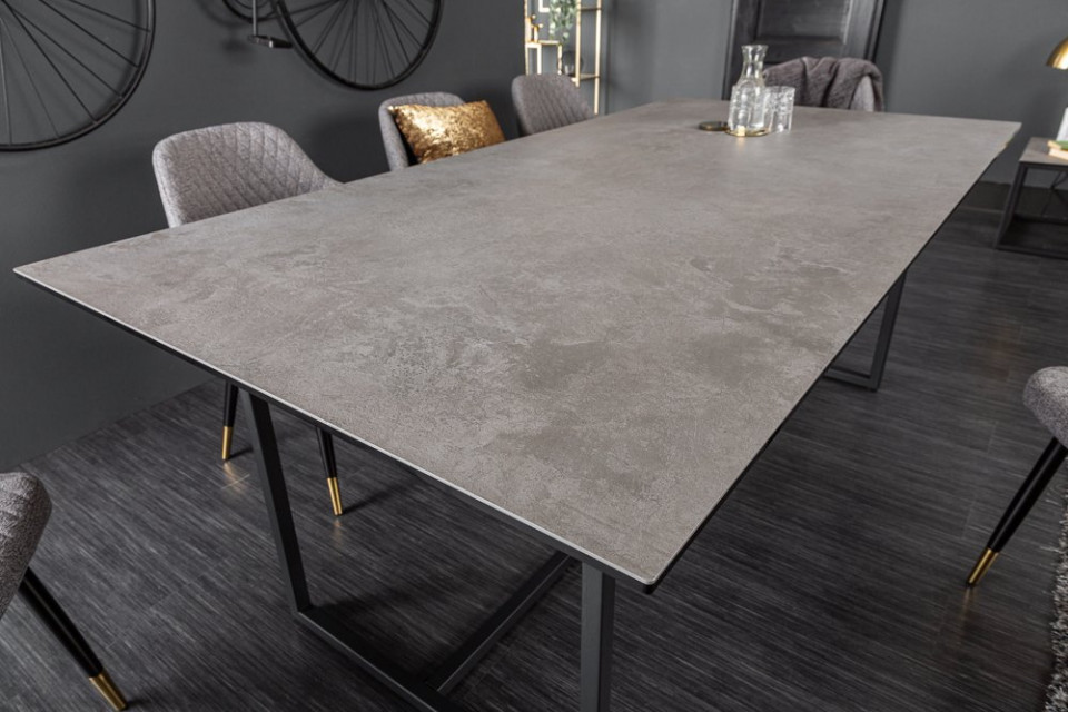 Moderne eettafel SYMBIOSE 200cm keramiek in betonlook 200cm