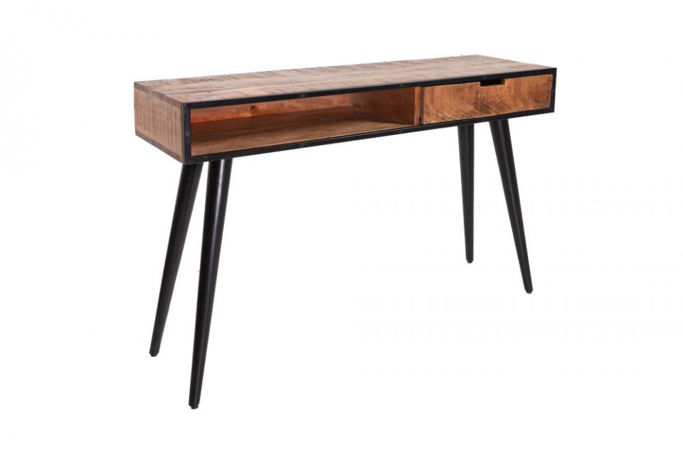 Industriële console tafel of bureau tafel INDUSTRIAL 120cm Mango met ...