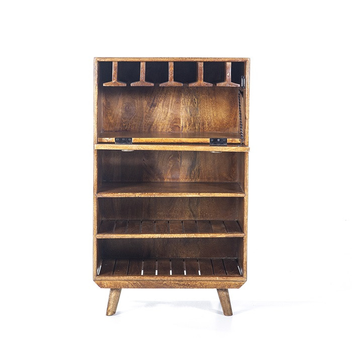 Kabinet Wijn drank kast 100cm Mangohout