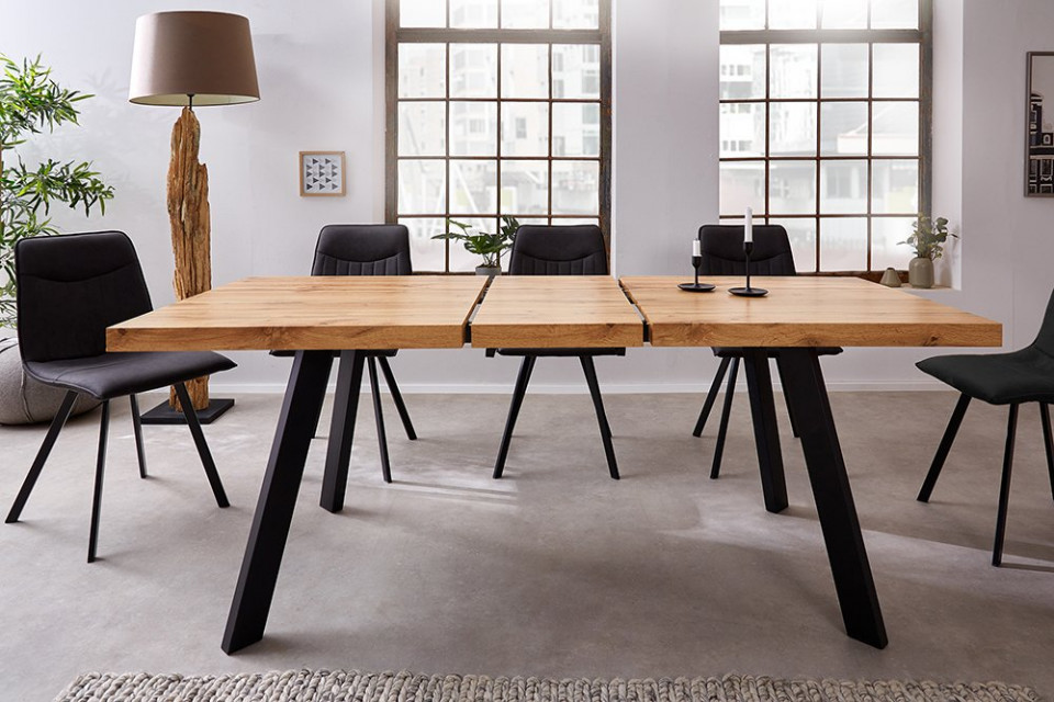 Uitschuifbaar Design eettafel 160-200 cm eiken look Blad dikte 5 cm