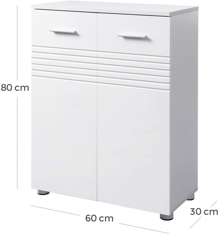 Dulap lateral cu doua usi alb