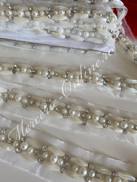 Banda pasmanterie margele, perle si strasuri, cca 2cm (la metru) Cod:1752