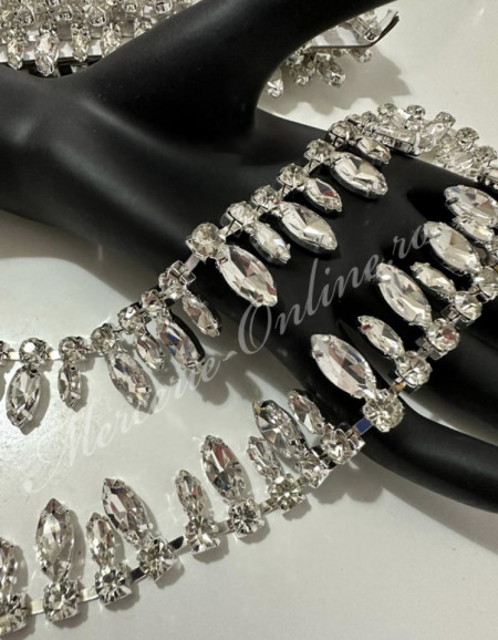 Lant decorativ cu strasuri, 2cm (la metru) Cod:2617