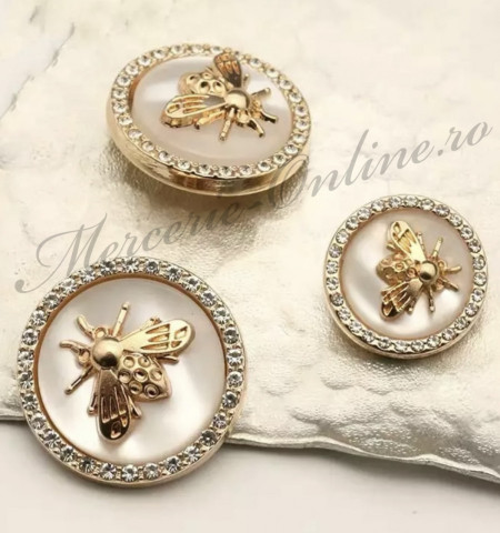Nasturi Metalici cu Strasuri, 23mm, (5bucati/set) Cod:2613