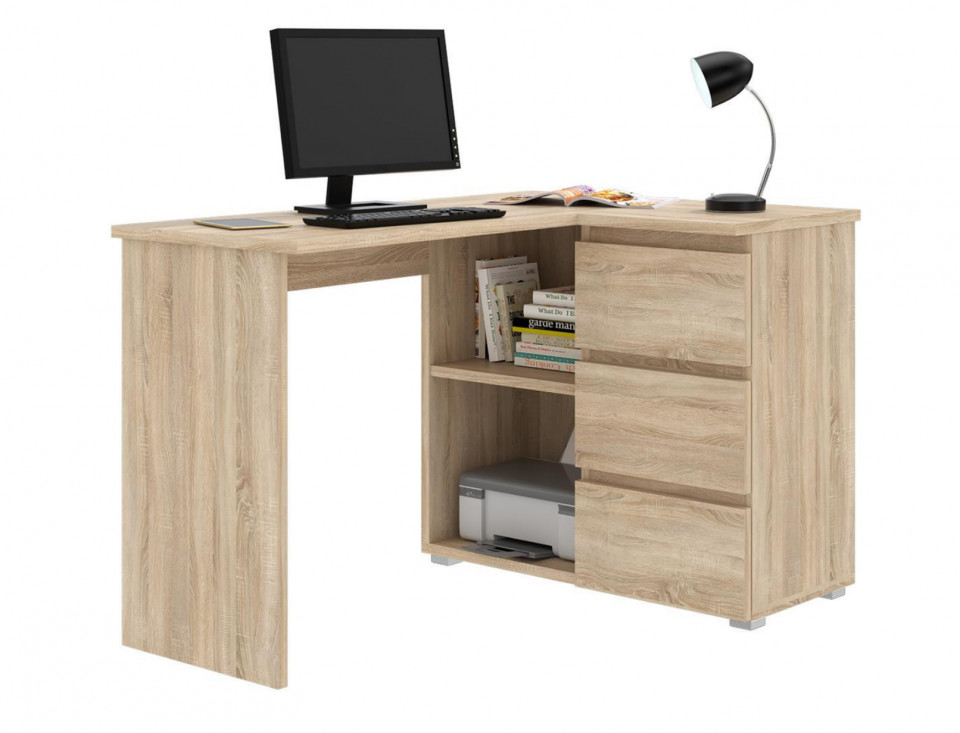 MBSB4 - Set Birou, 6 piese: 2x Dulapuri cu 2 usi, Comoda inalta, Birou ...