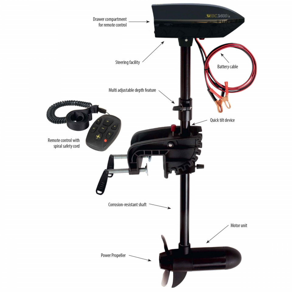 MOTOR ELECTRIC BARCA BLACK CAT BATTLE CAT OUTBOARD BC 2400