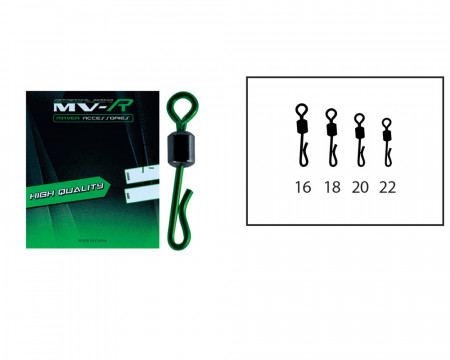 VARTEJ CU AGRAFA RAPIDA MAVER MV-R FAST CHANGE SWIVEL DUAL COLOR 10BUC/PLIC NR.20