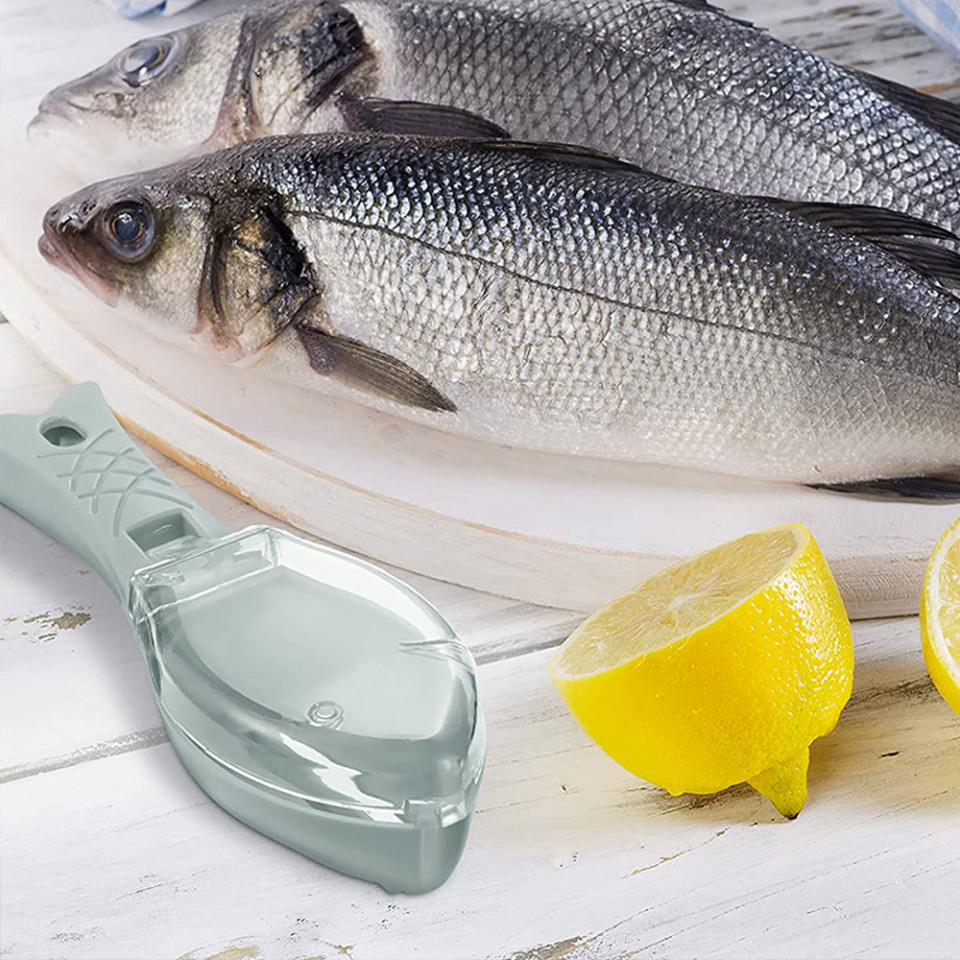 Dispozitiv curatat solzi de peste cu capac, awwaline, forma de peste ...