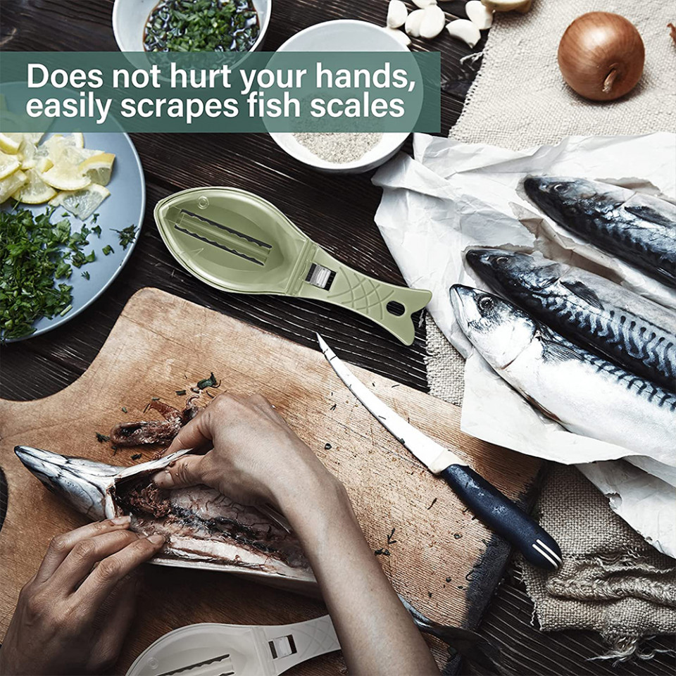 Dispozitiv curatat solzi de peste cu capac, awwaline, forma de peste ...