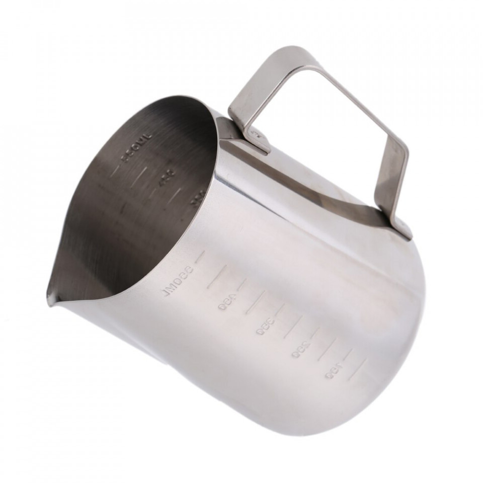 Cana din inox cu gradatie, latiera pentru spumare cu maner, cana de ...