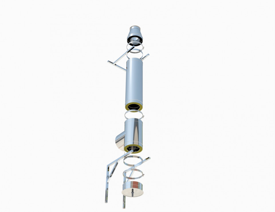 Sistem cos fum inox izolat, diam int 160 mm , ext 260 mm, H=4M