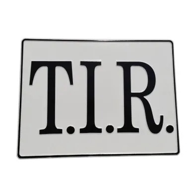 Placa TIR branco - preto