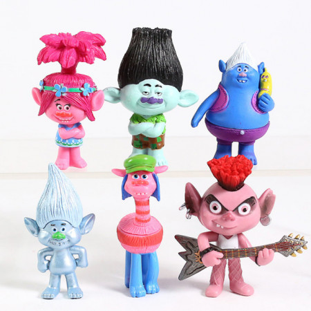 Trolls. Set di 6 figure in PVC