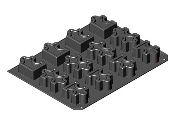 Puzzle 12 pezzi. Stampo in silicone Professionale con Piastra 400x300.