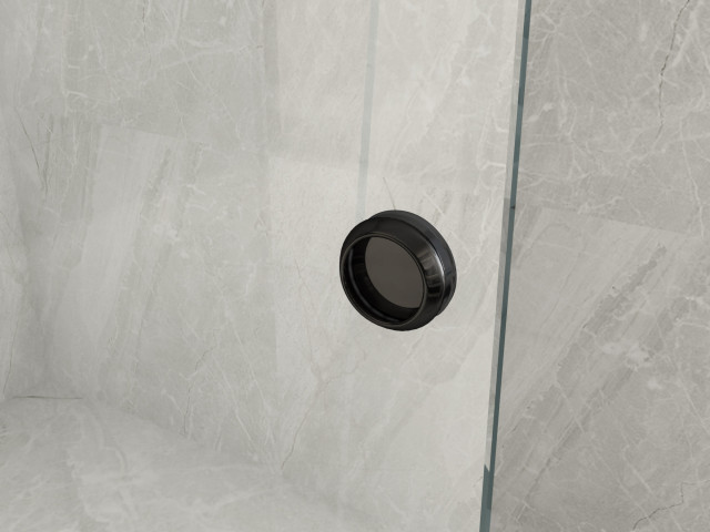 Porta doccia walk in con Sistema di porte Scorrevoli PROFILO NERO