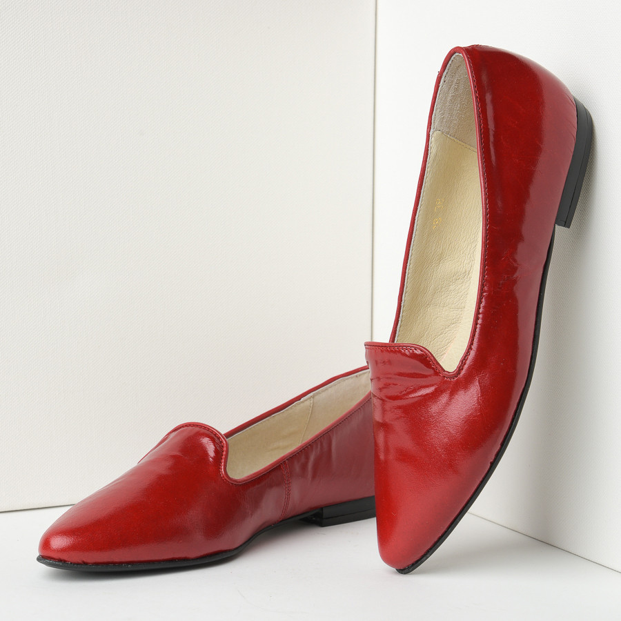 Kožne ženske ravne cipele B18/4 crvene