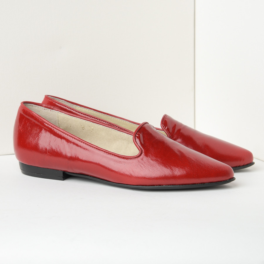 Kožne ženske ravne cipele B18/4 crvene