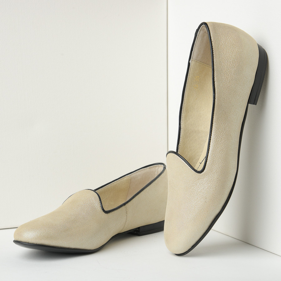 Kožne ženske ravne cipele B30/270 bež